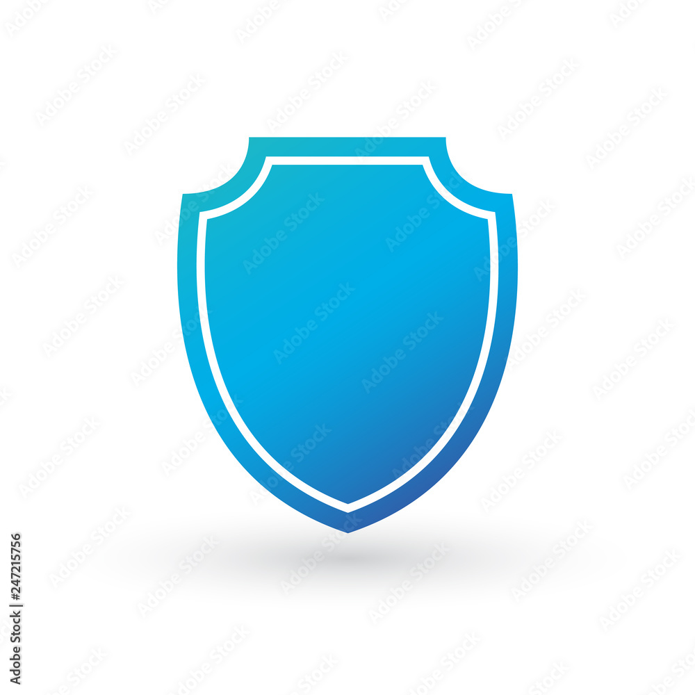 Dlue gradient Shield Icon in trendy flat style design. Shield symbol ...
