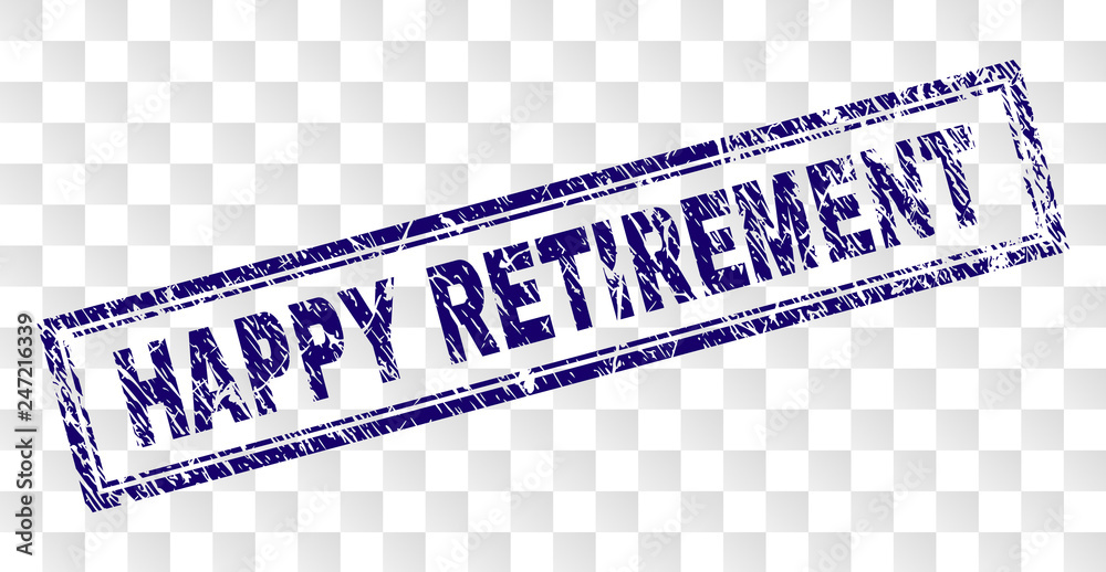 HAPPY RETIREMENT stamp seal watermark with rubber print style and ...