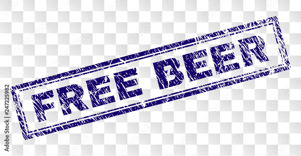 FREE BEER stamp seal imprint with rubber print style and double framed ...