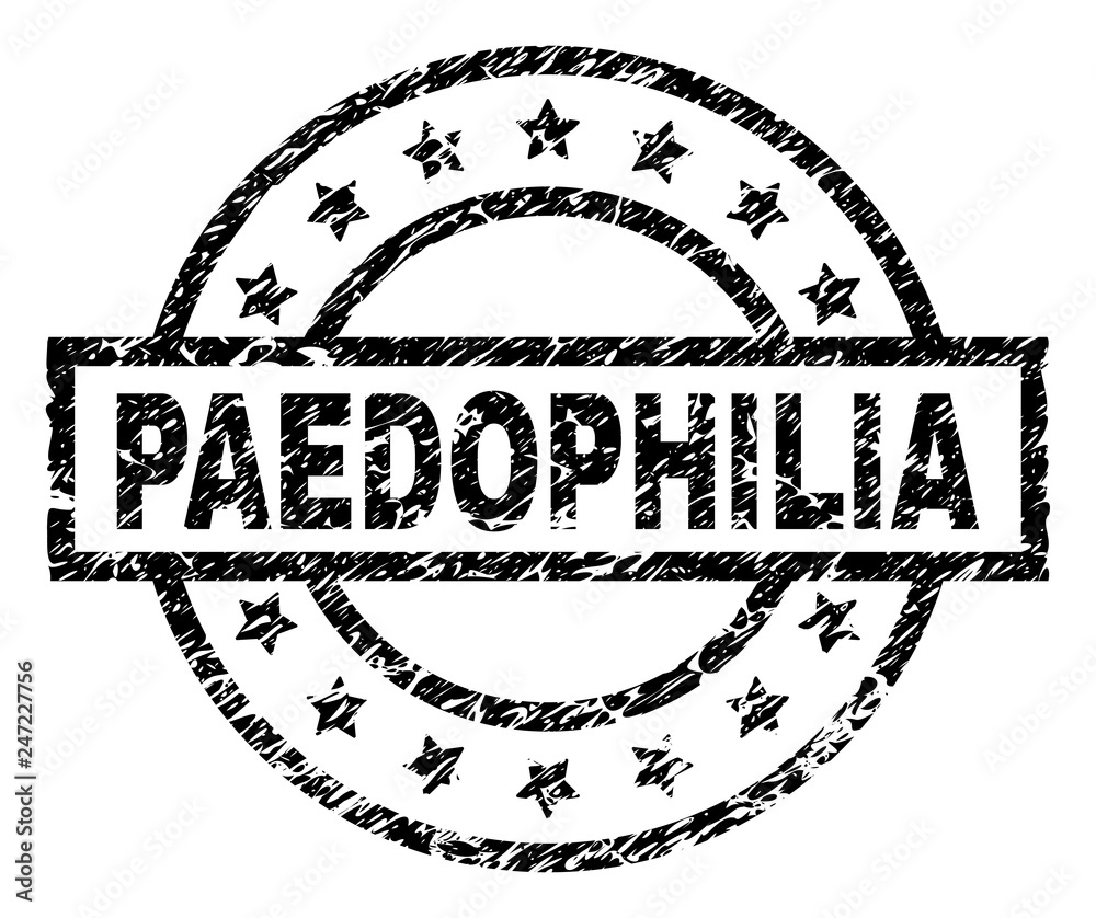 PAEDOPHILIA stamp seal watermark with distress style. Designed with ...