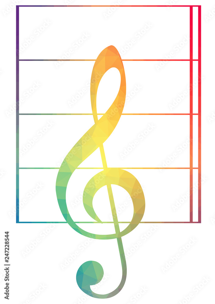 G clefs, treble, classical, key, black, white, color, french violin ...