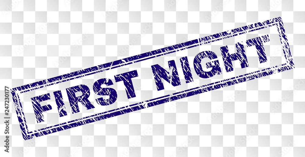 FIRST NIGHT stamp seal print with rubber print style and double framed ...