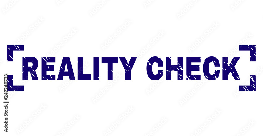 REALITY CHECK text seal watermark with grunge texture. Text title is ...