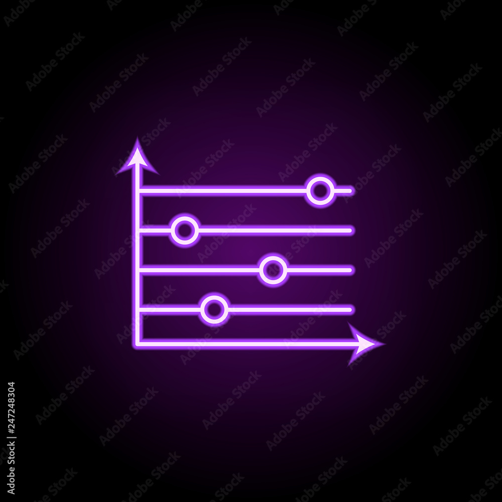 bar chart line icon. Elements of Chart and diagram in neon style icons ...