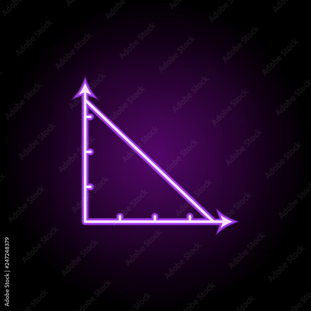 triangle chart line icon. Elements of Chart and diagram in neon style ...