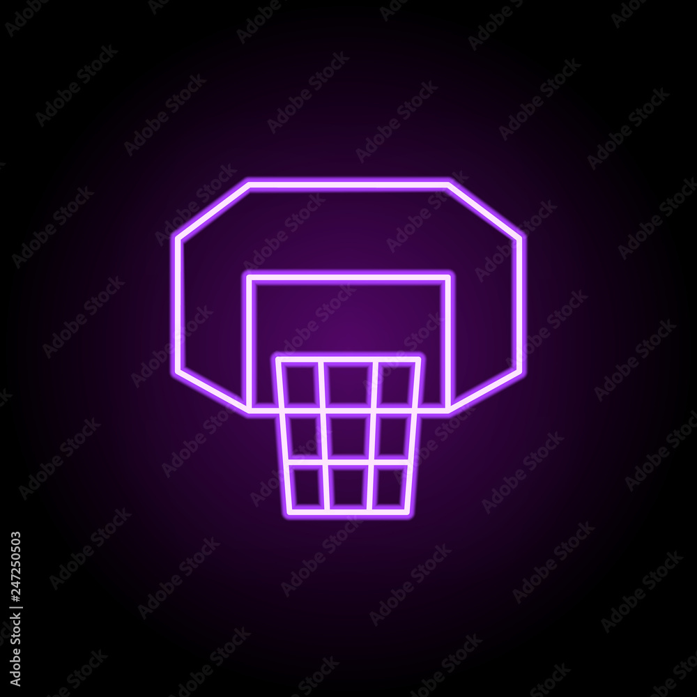 basketball basket outline icon. Elements of Sport in neon style icons ...