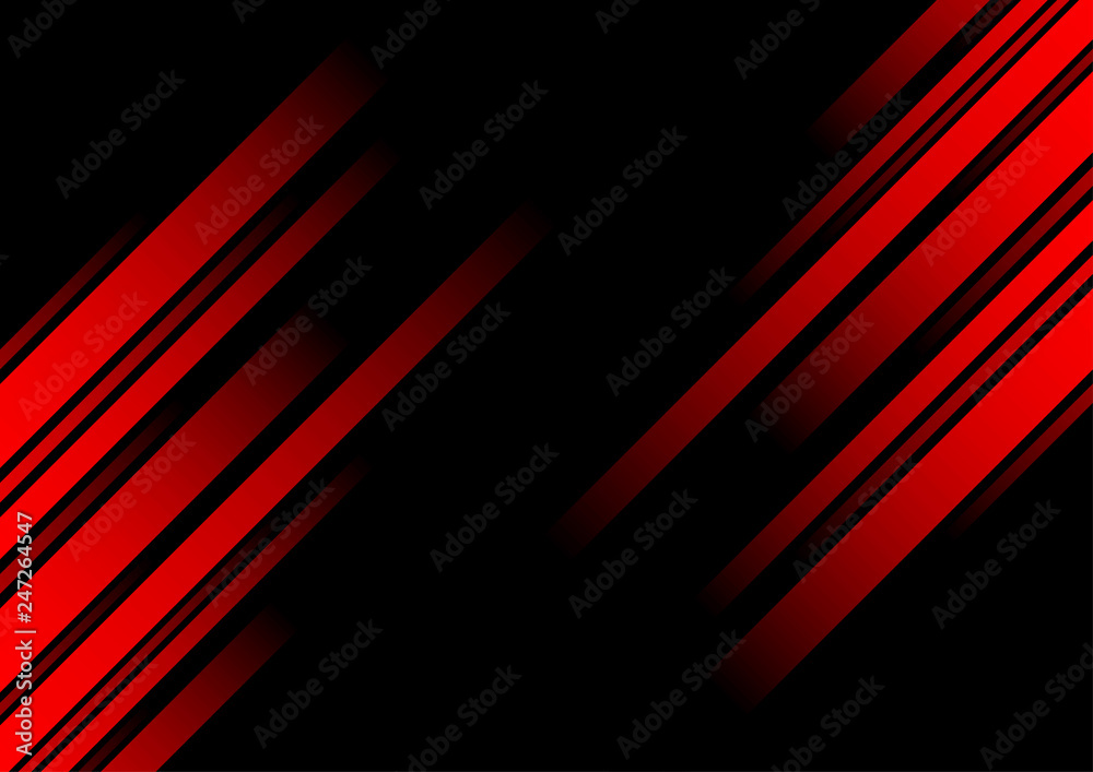 Abstract red line and black background for business card, cover, banner ...