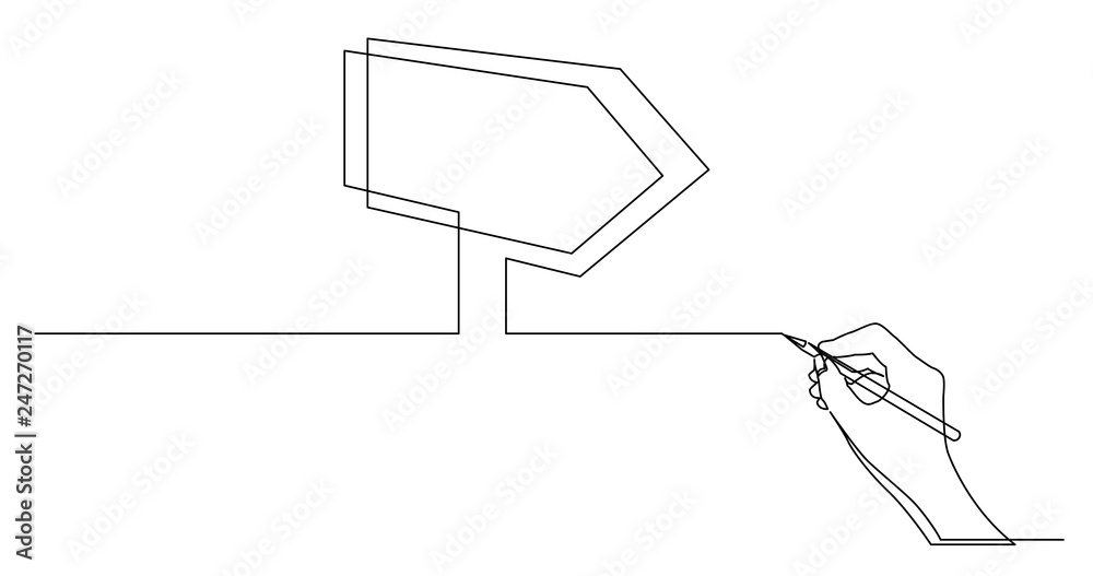 hand drawing business concept sketch of road sign Stock Vector | Adobe ...