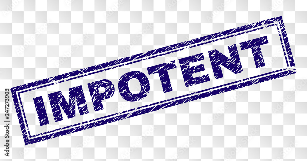 IMPOTENT stamp seal print with distress style and double framed ...