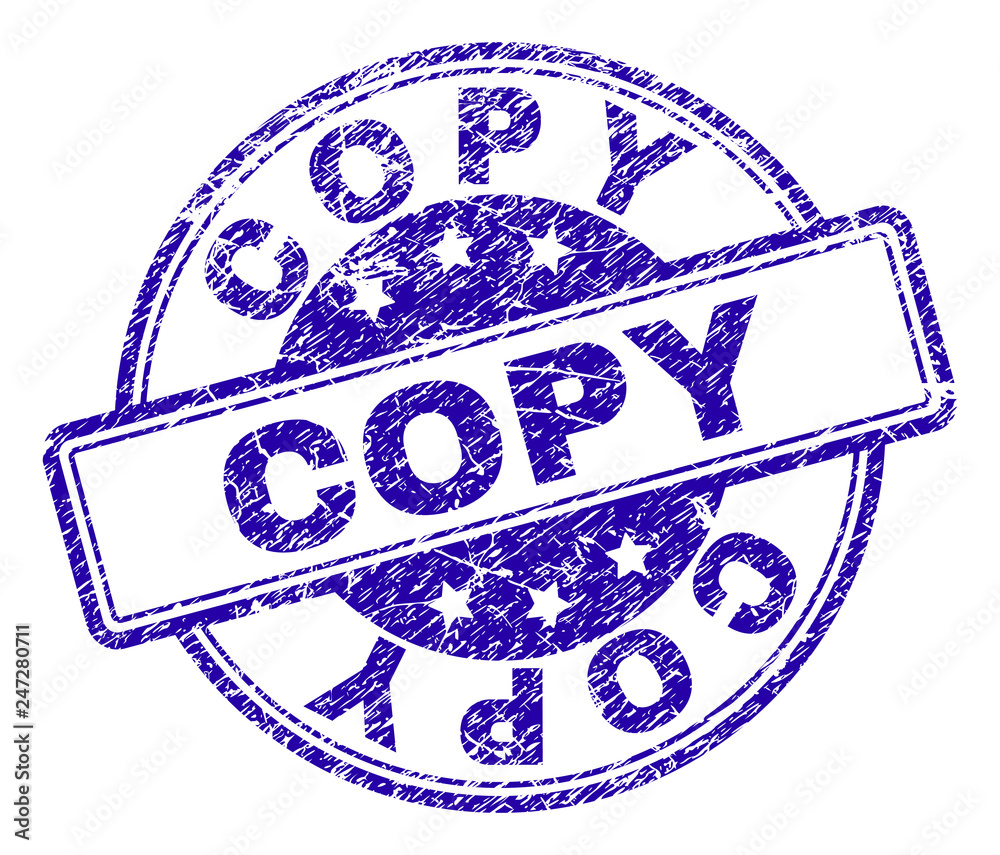 COPY stamp seal imprint with grunge texture. Designed with rounded ...