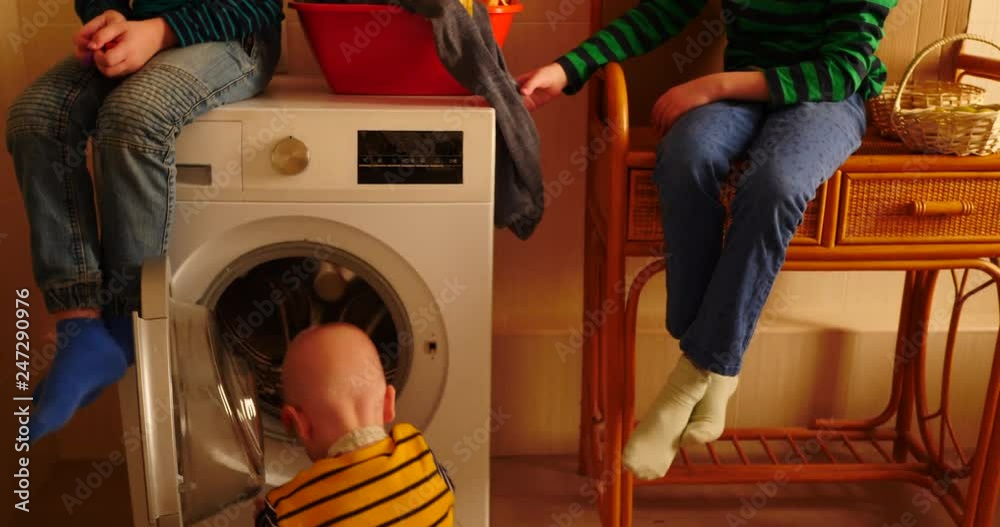 Parents bought new washing machine of new model latest generation ...