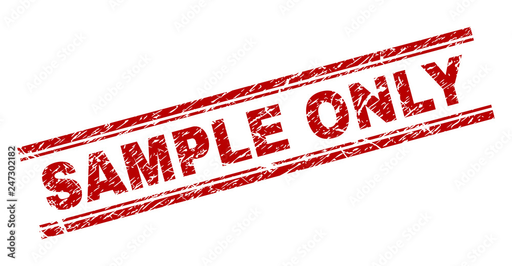 SAMPLE ONLY seal print with grunge texture. Red vector rubber print of ...