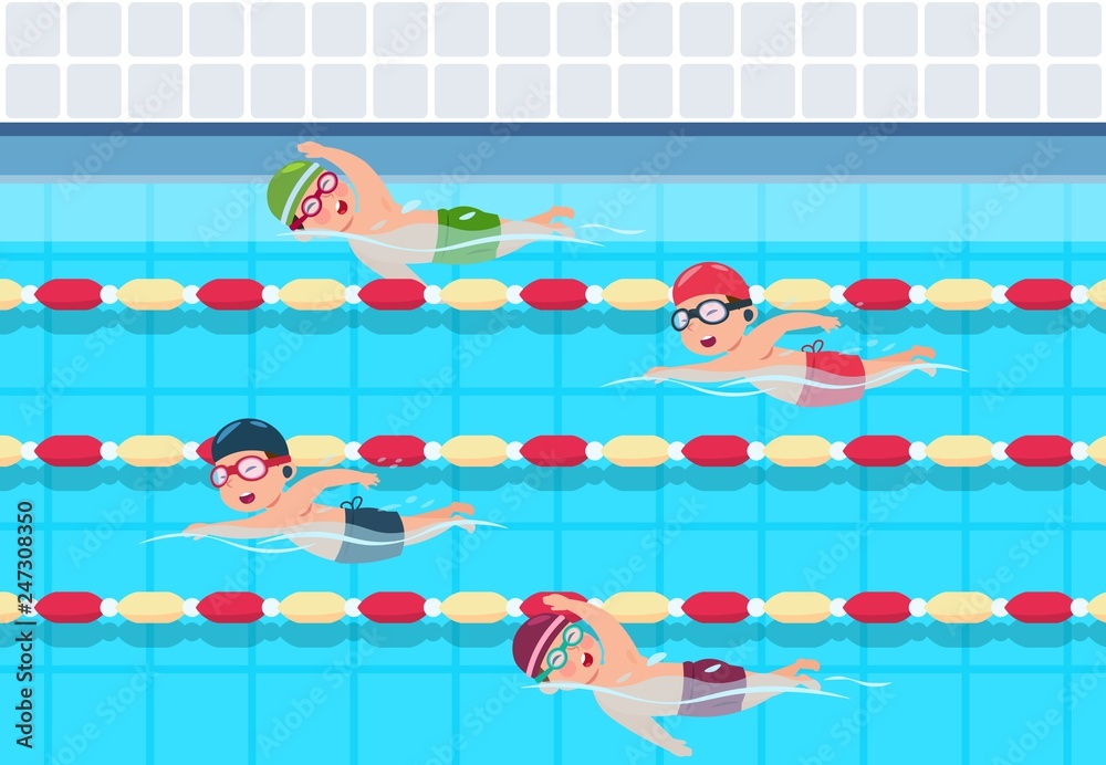 Swimming Pool Kids Vector