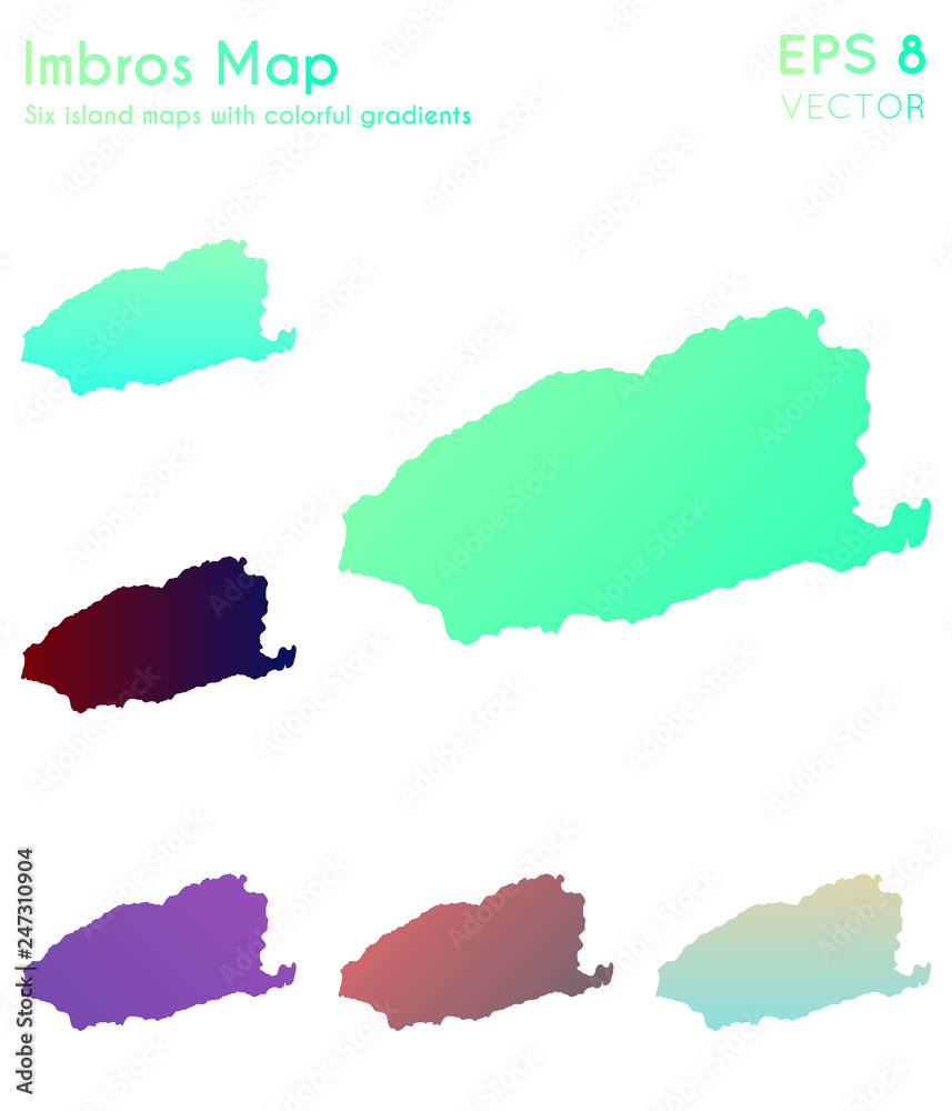 Map of Imbros with beautiful gradients. Artistic set of Imbros maps ... Map of Imbros with beautiful gradients. Artistic set of Imbros maps ...