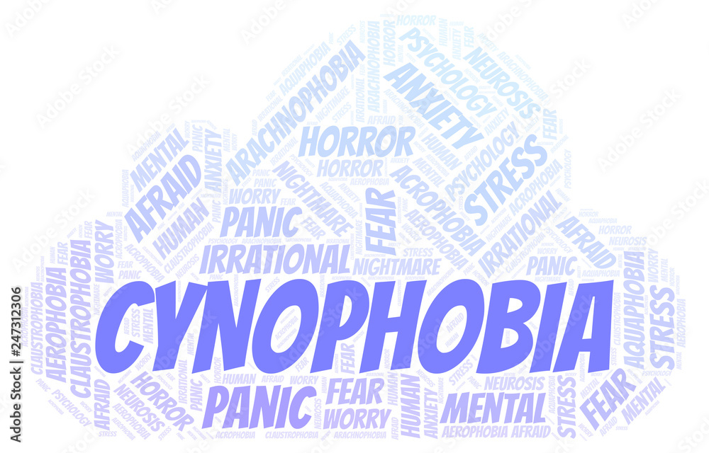Cynophobia word cloud. Stock Illustration | Adobe Stock