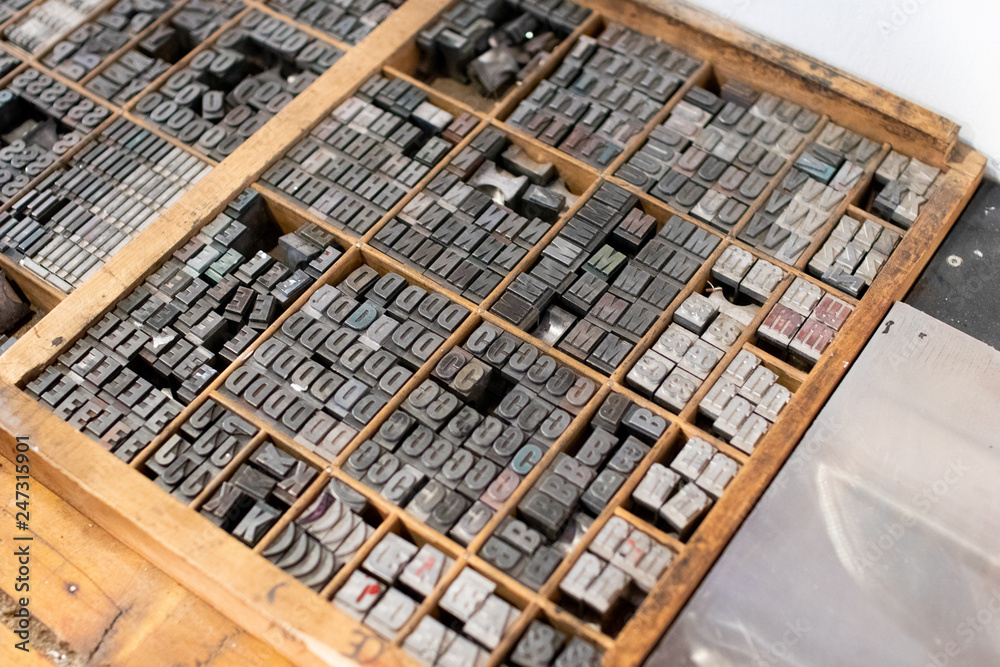 typographic mobile characters collected in a drawer for typography ...