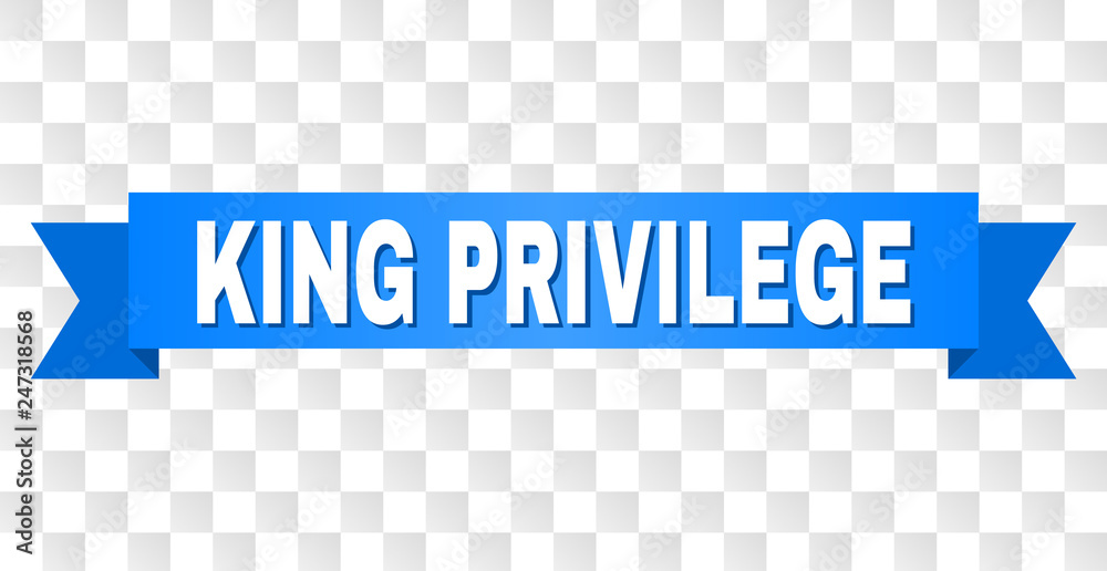 KING PRIVILEGE text on a ribbon. Designed with white title and blue ...