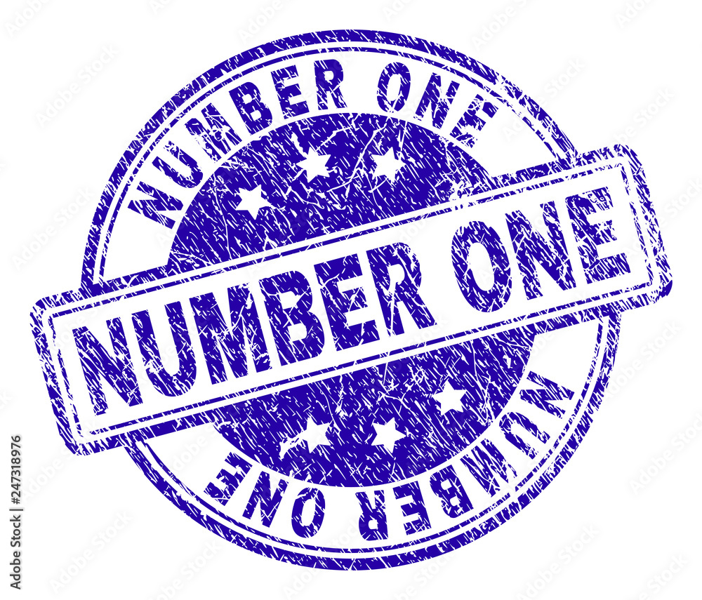 NUMBER ONE stamp seal imprint with distress texture. Designed with ...