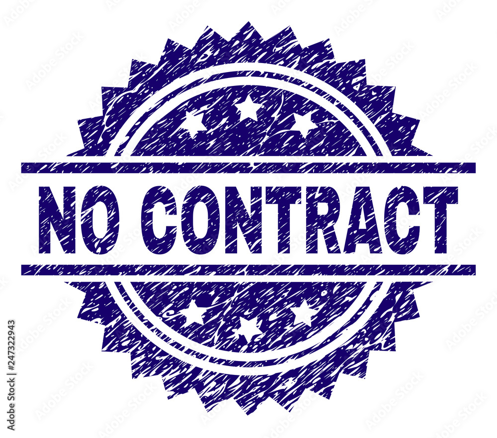 Vetor de NO CONTRACT stamp seal watermark with distress style. Blue ...