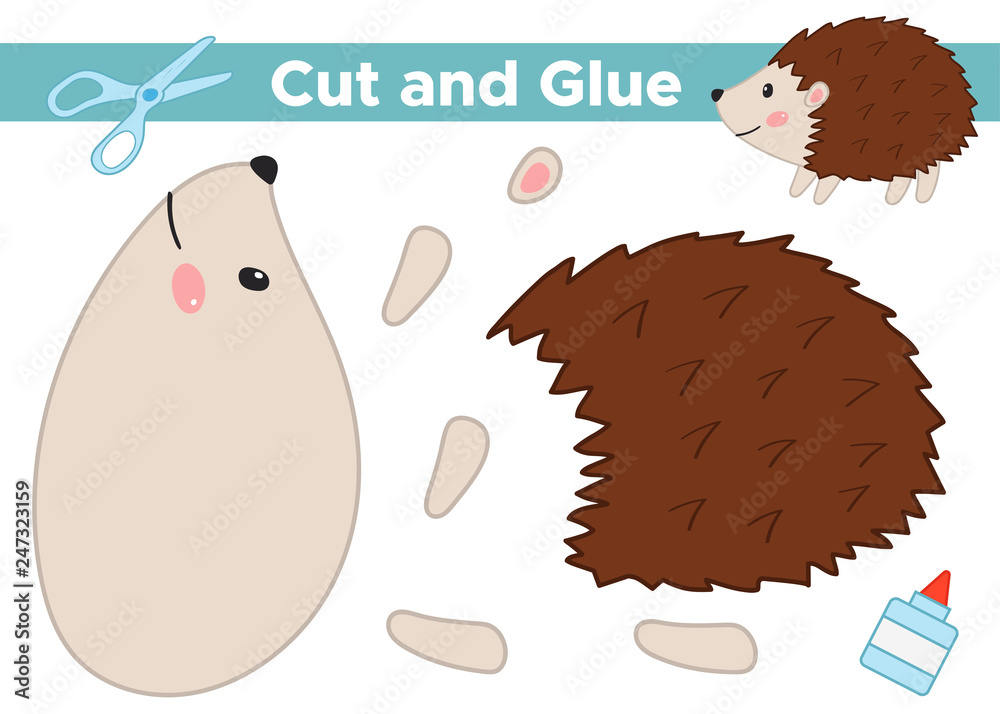 Education paper game for preschool kids. Create the applique cute ...