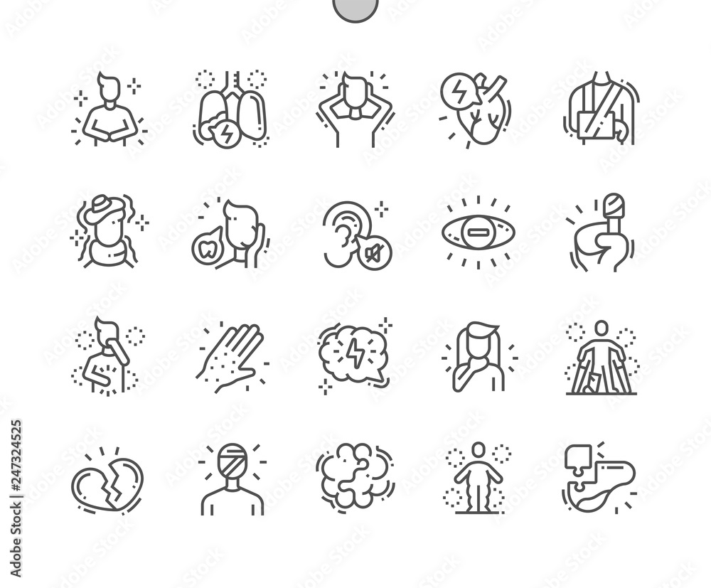 Health issues Well-crafted Pixel Perfect Vector Thin Line Icons 30 2x ...