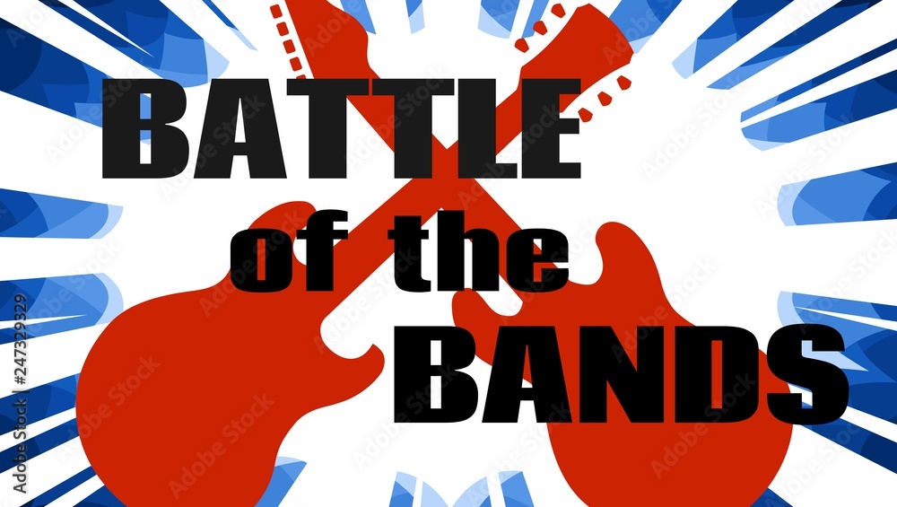 battle of the bands music event promotional poster vector illustration ...