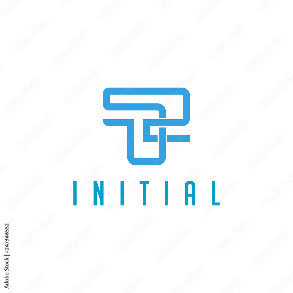T 2 Initial vector Logo. Stock Vector | Adobe Stock