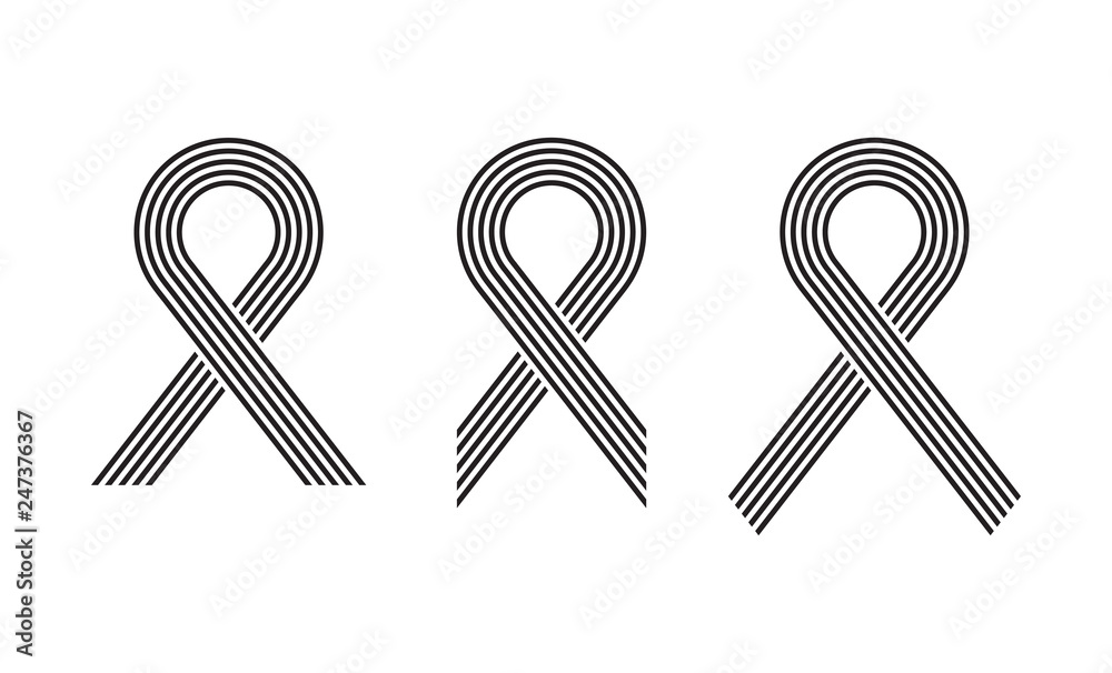 Set of awareness ribbons from 3 different templates Stock Vector ...