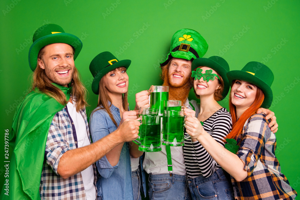 Portrait of nice lovely attractive cheerful cheery glad positive people ...