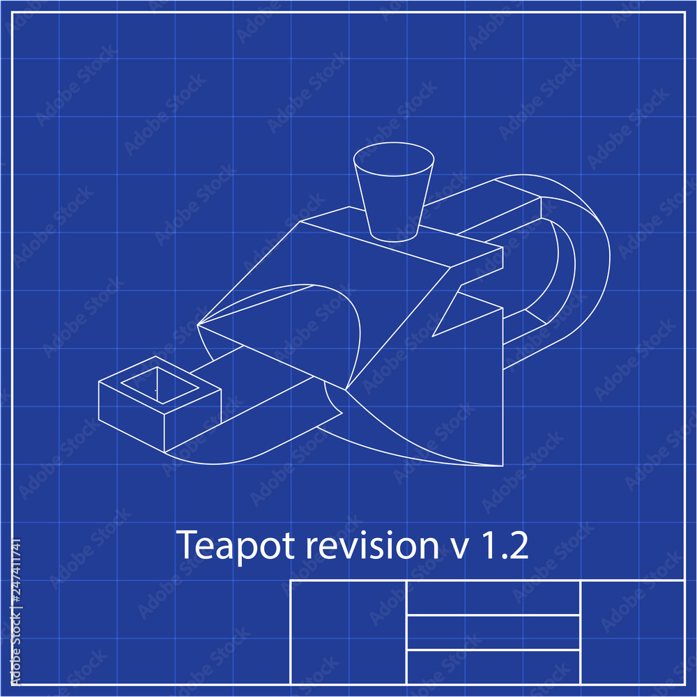 Teapot blueprint. Blueprints. Mechanical engineering drawings of teapot ...