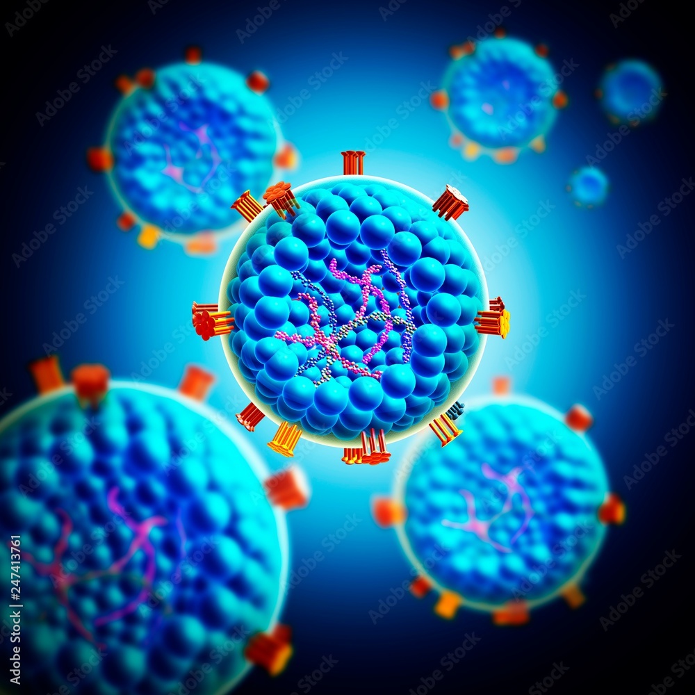 AIDS virus particle structure, illustration Stock Photo | Adobe Stock