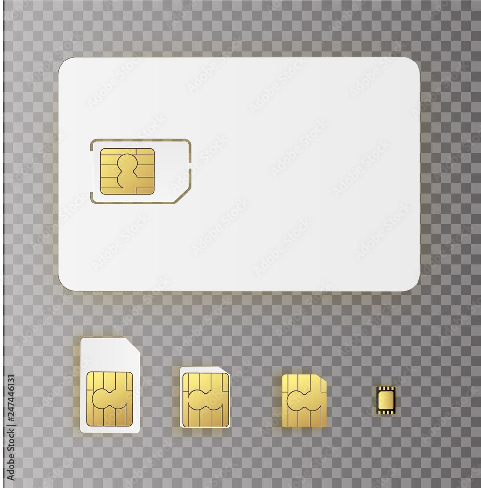 eSIM Embedded SIM card icon symbol concept. new chip mobile cellular ...