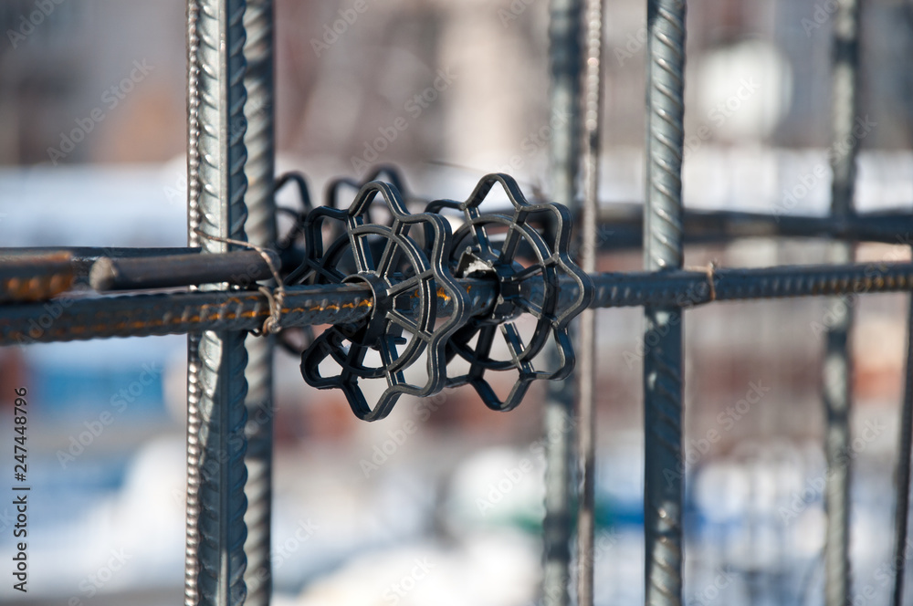Part of the structural element of the reinforcement. Concrete work ...