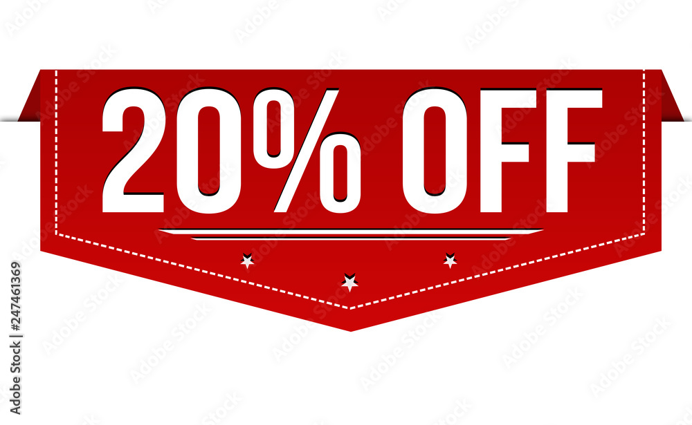 20% off banner design Stock Vector | Adobe Stock