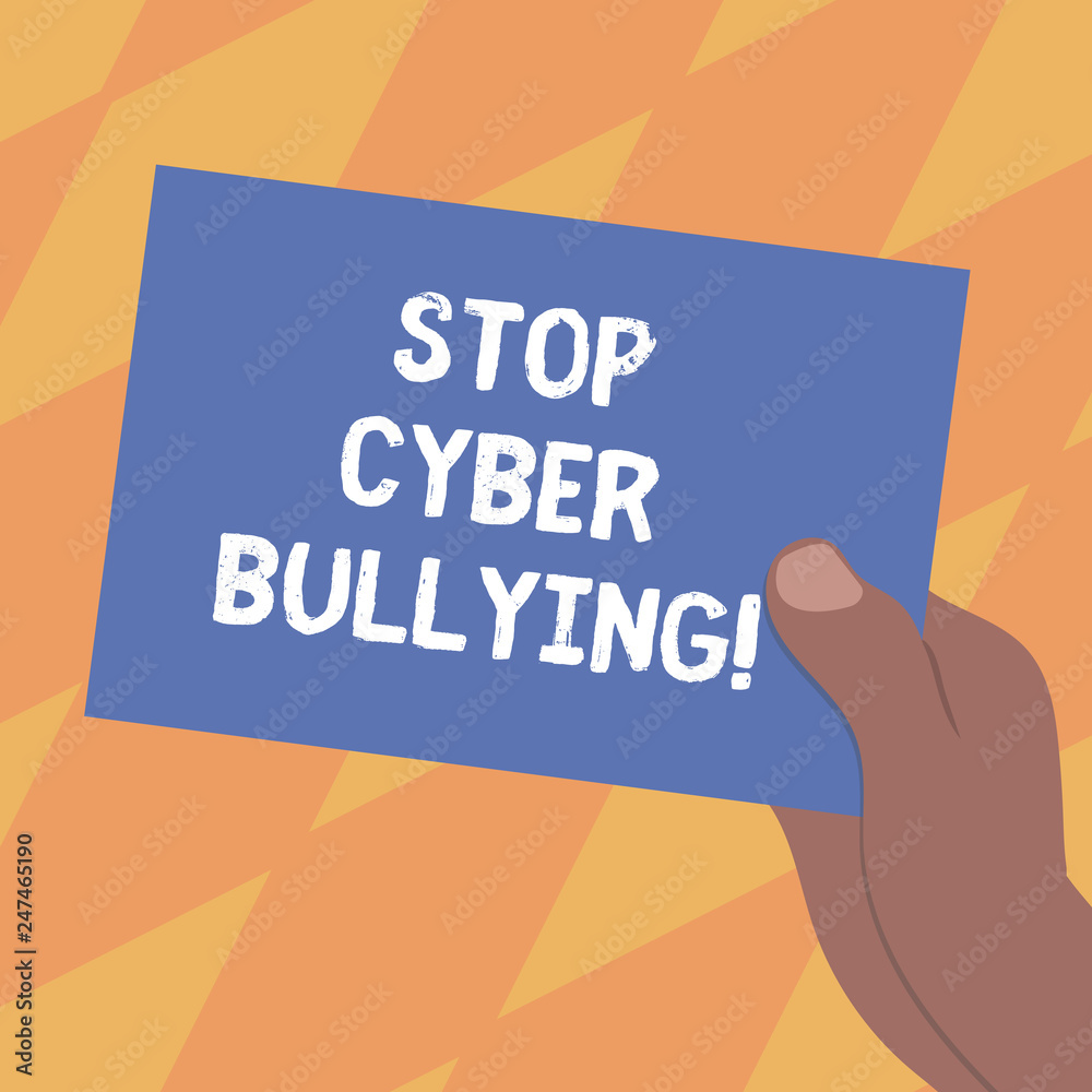 Text sign showing Stop Cyber Bullying. Conceptual photo prevent use of ...