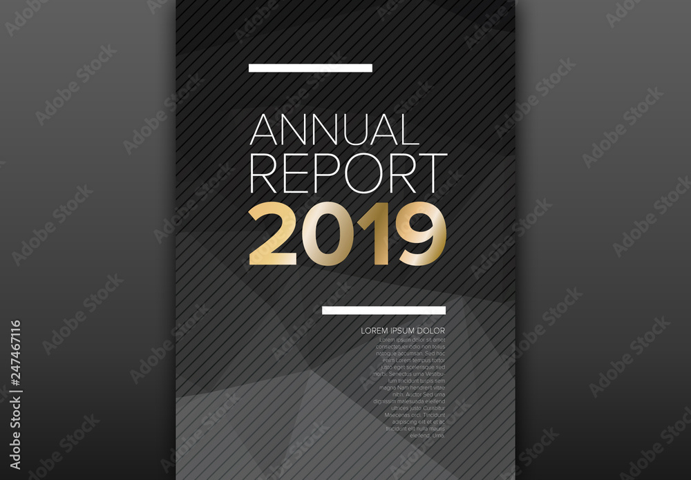 Annual Report Cover Layout with a Geometric Background Stock Template ...