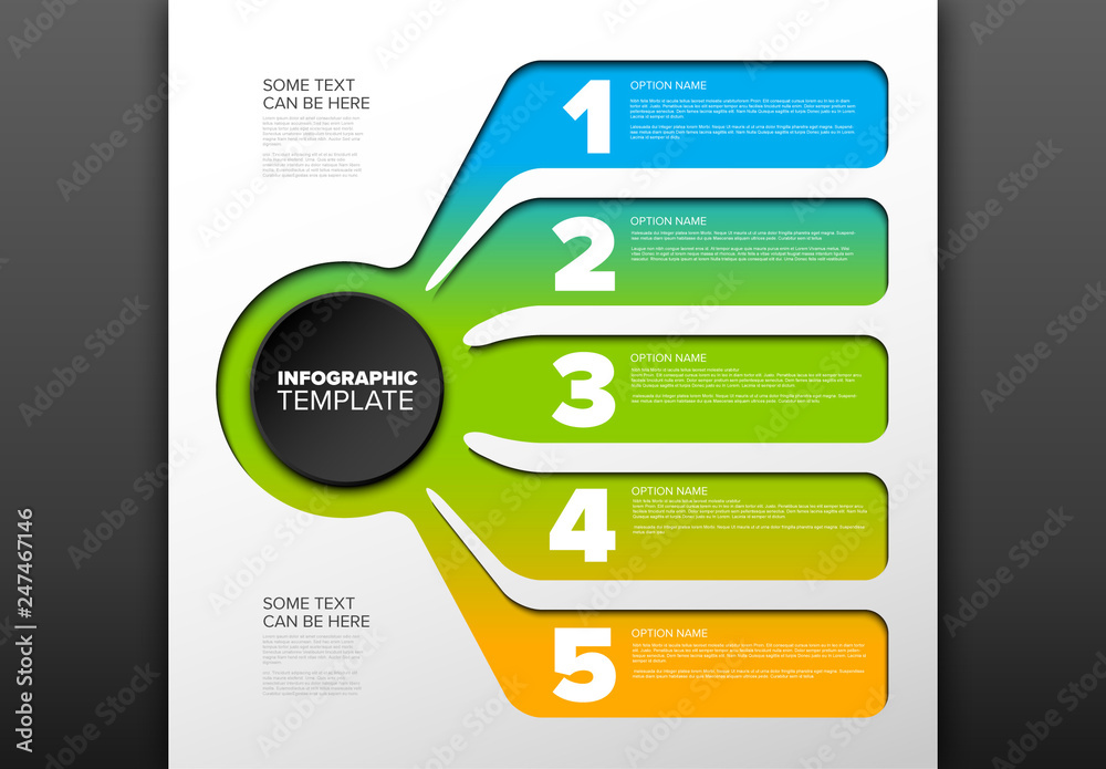 5 Step Multicolored Infographic Stock Template | Adobe Stock