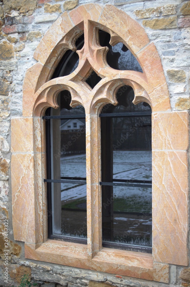 Mirror window,architecture, church, arch, stone, old, building, ancient ...
