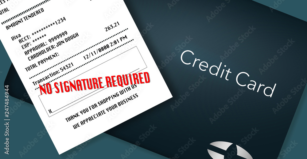 ภาพประกอบสต็อก No signature required is the trend for credit card ...