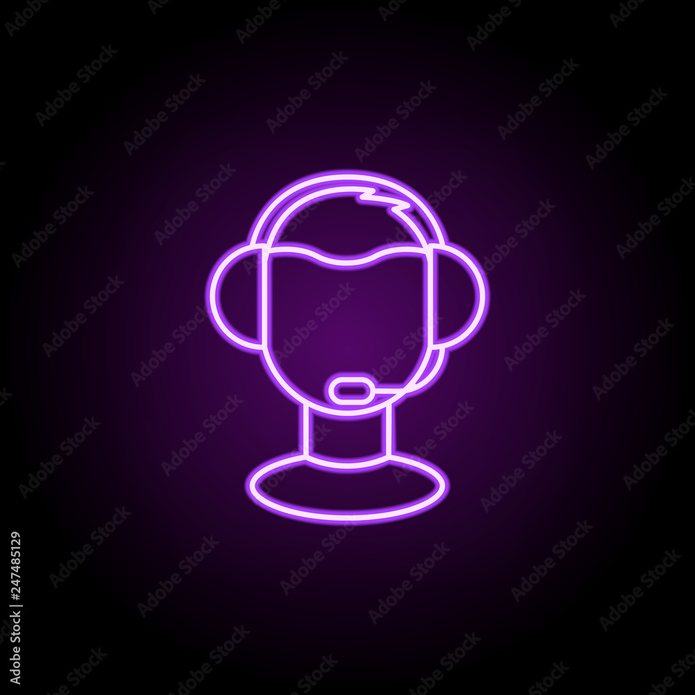 dispatcher outline icon. Elements of Cargo logistic in neon style icons ...