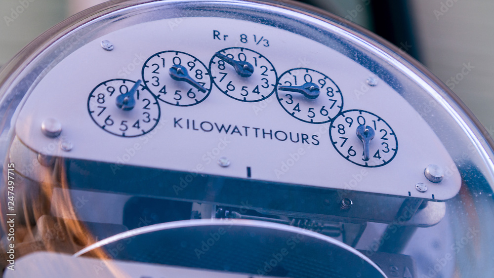 Close of of Utility Meter, filmed in 4K RAW Stock Photo | Adobe Stock