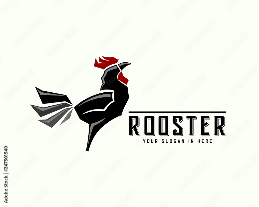 modern elegant vector crowing rooster logo design inspiration Stock ...