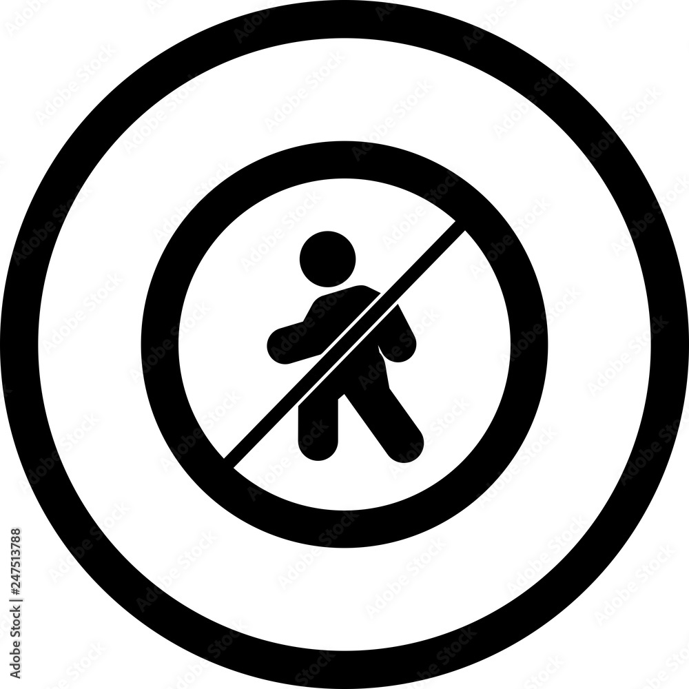 Vector No entry for pedestrians Icon Stock Vector | Adobe Stock