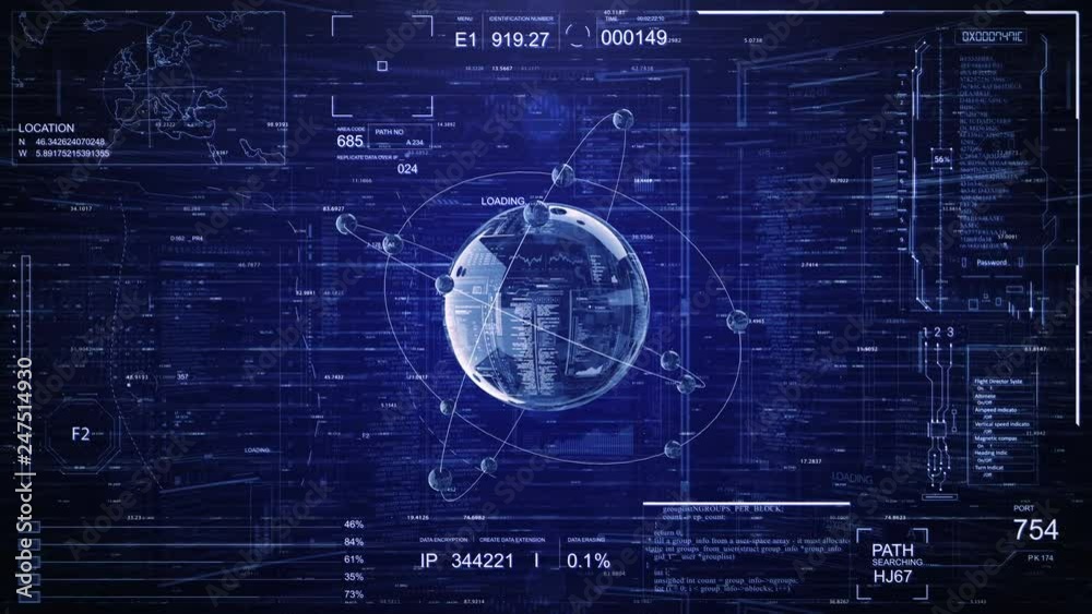 Sci fi interface HUD intro.Futuristic technological Ui digital display ...