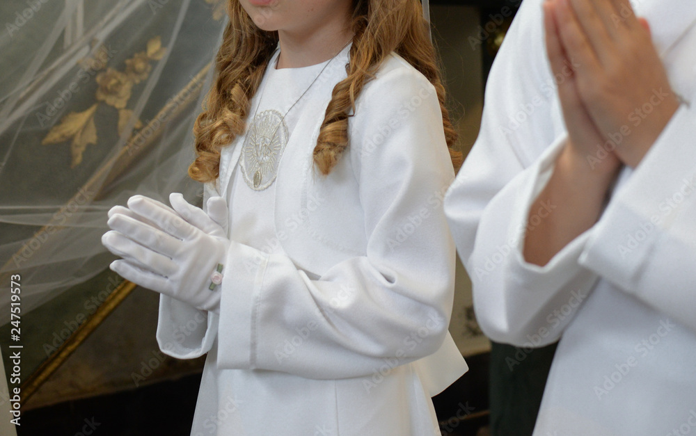 small children are waiting for the first holy communion Stock Photo ...