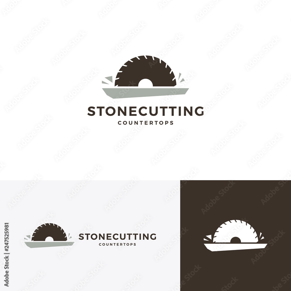 stone cutting and countertop logo vector icon Stock Vector | Adobe Stock