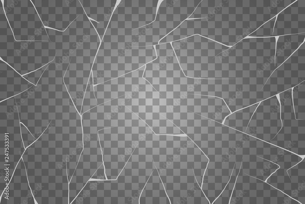 Surface is cracked on ice, isolated on a transparent background. Design ...