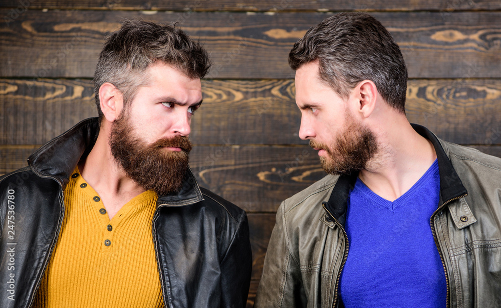 Confident competitors strict glance. Masculinity concept. Masculinity ...