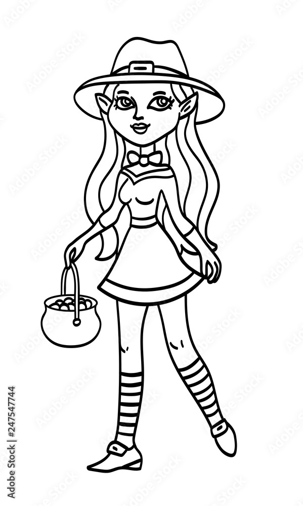 Girl Leprechaun Clipart Black And White