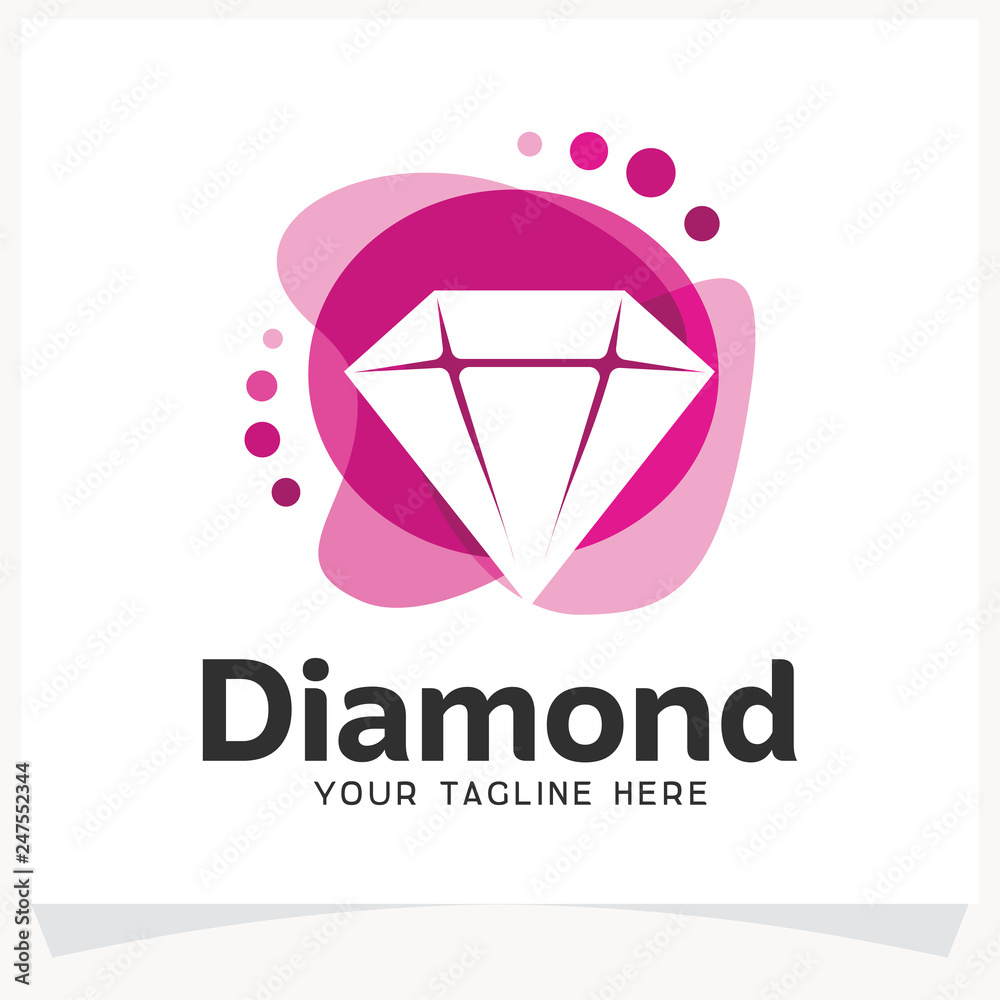 Pink Diamond Logo Design Template Inspiration Stock Vector | Adobe Stock